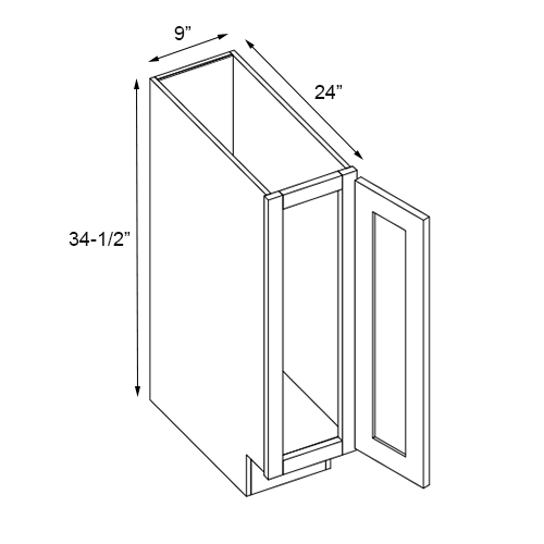Affordable Ethereal White Micro Shaker Base Cabinet with 1 Full Height Door