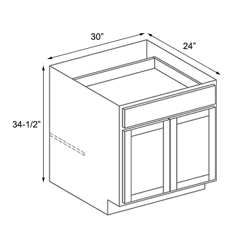 Affordable Ethereal White Micro Shaker Sink Base Cabinet
