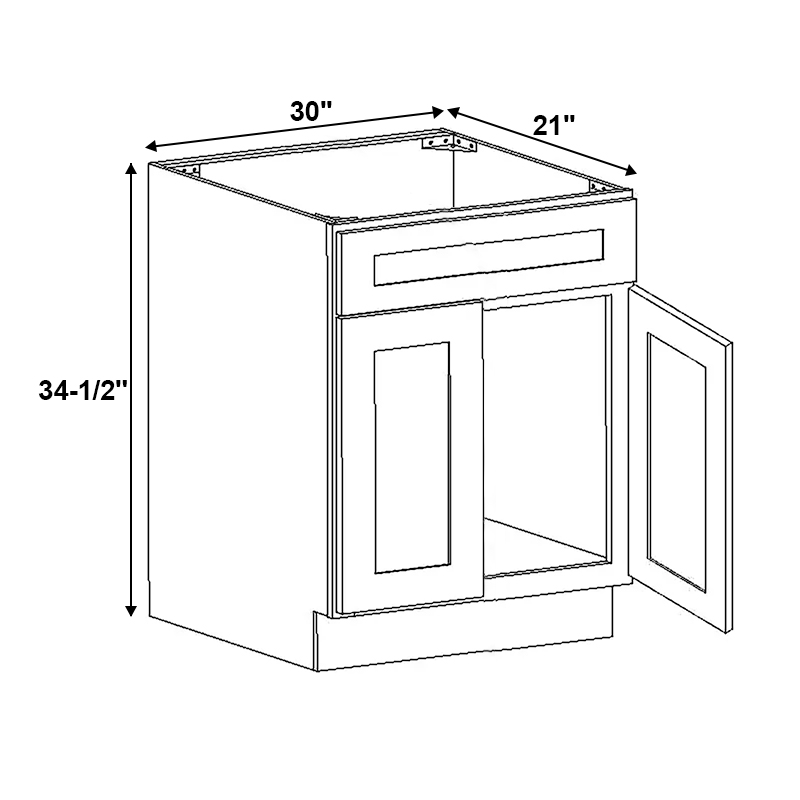 Affordable Ethereal White Micro Shaker Vanity Sink Base Cabinet with 2 ...