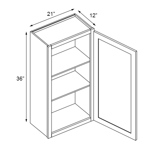 Affordable Ethereal White Micro Shaker Wall Cabinet with 1 Door