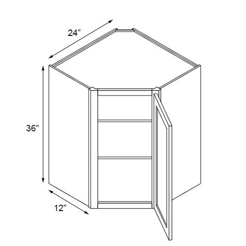 Affordable Ethereal White Micro Shaker Wall Diagonal Corner Cabinet