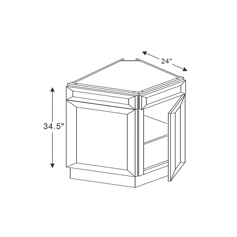 Affordable Noble Honey Wheat Shaker Base End Corner Cabinet