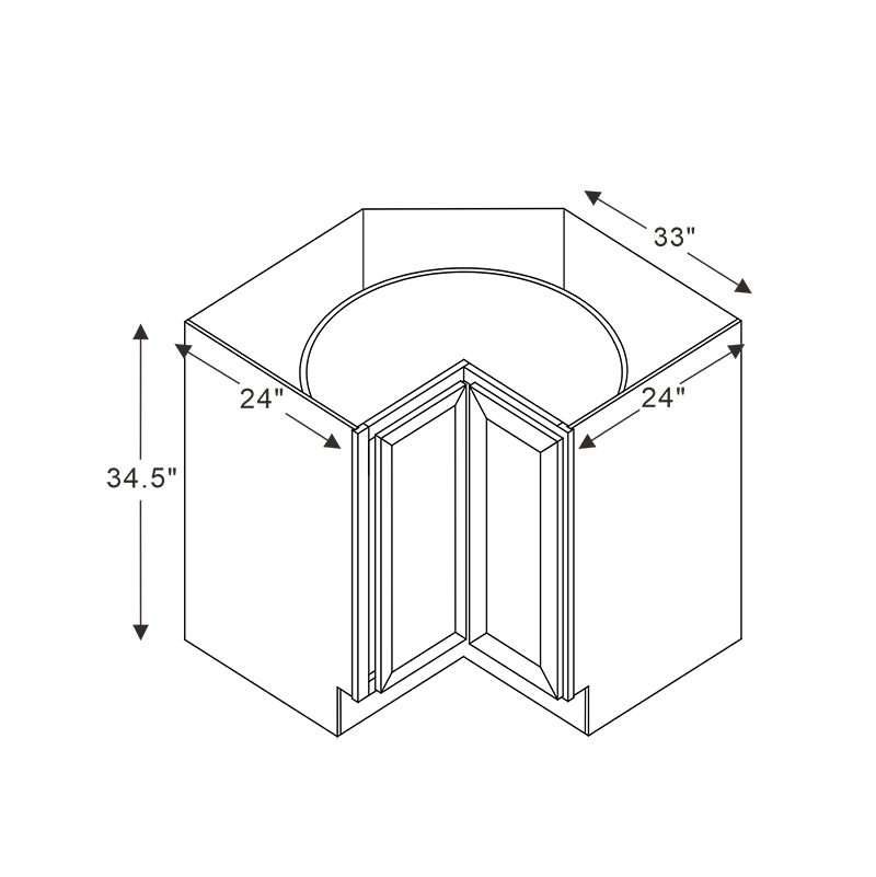 Affordable Refined Modern Slate Shaker Base Lazy Susan Cabinet