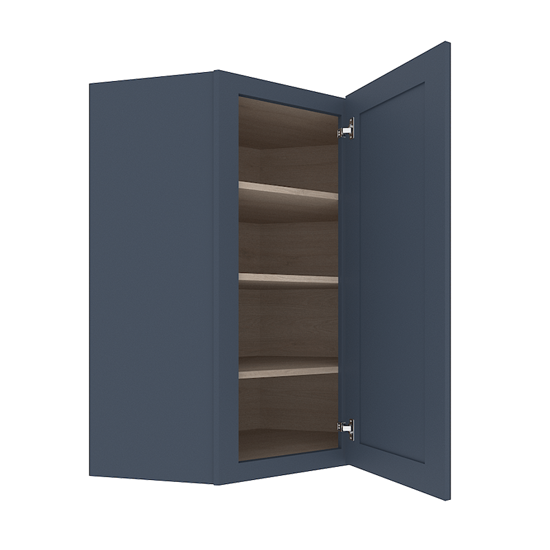 Affordable Imperial Midnight Blue Shaker Wall Diagonal Corner Cabinet