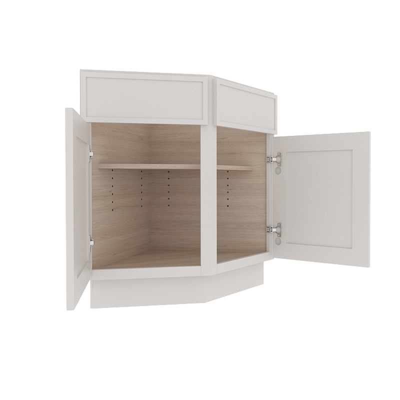Affordable Opulent White Shaker Base End Corner Cabinet