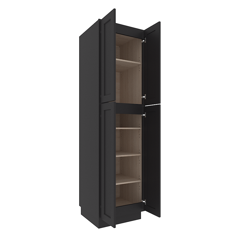 Affordable Sovereign Onyx Black Shaker Tall Pantry Cabinet with 4 Doors